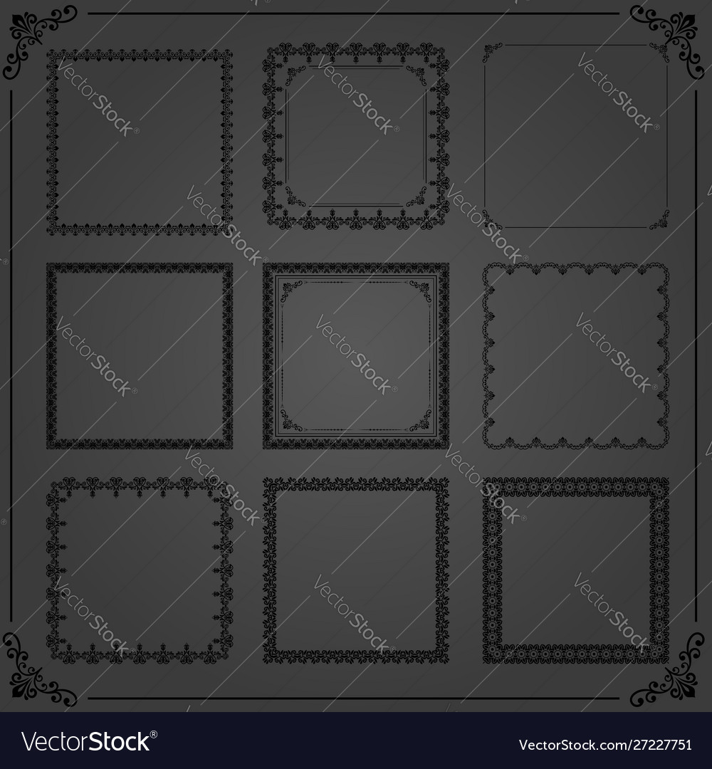 Vintage set square elements Royalty Free Vector Image