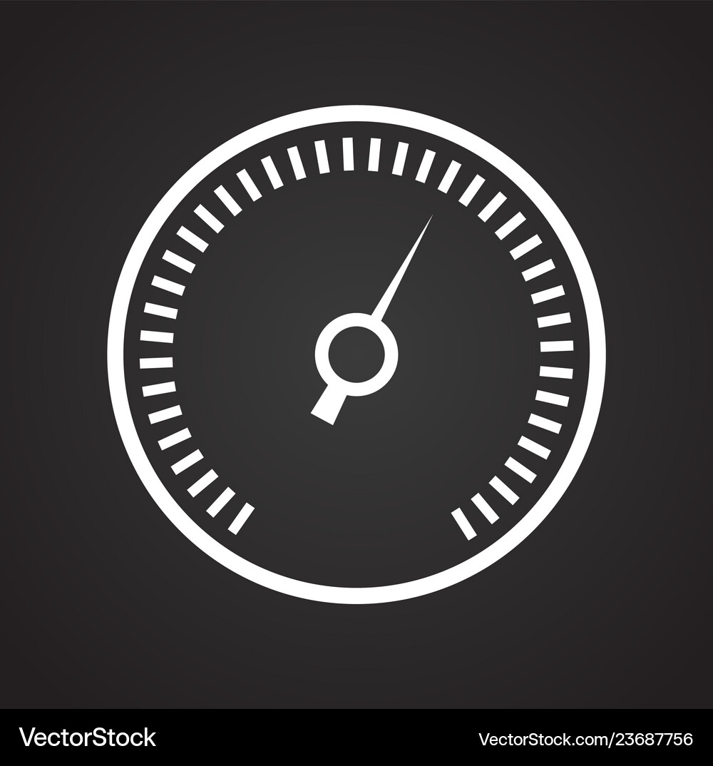 Analog gauge meter on black background for graphic