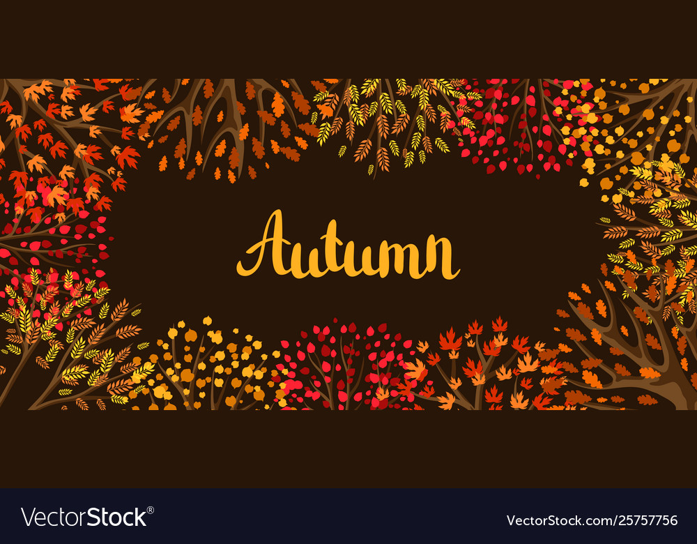 Autumn background with stylized trees Royalty Free Vector