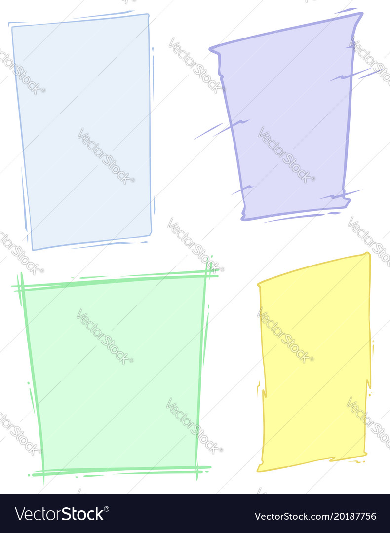 Cartoon colored background frames set Royalty Free Vector