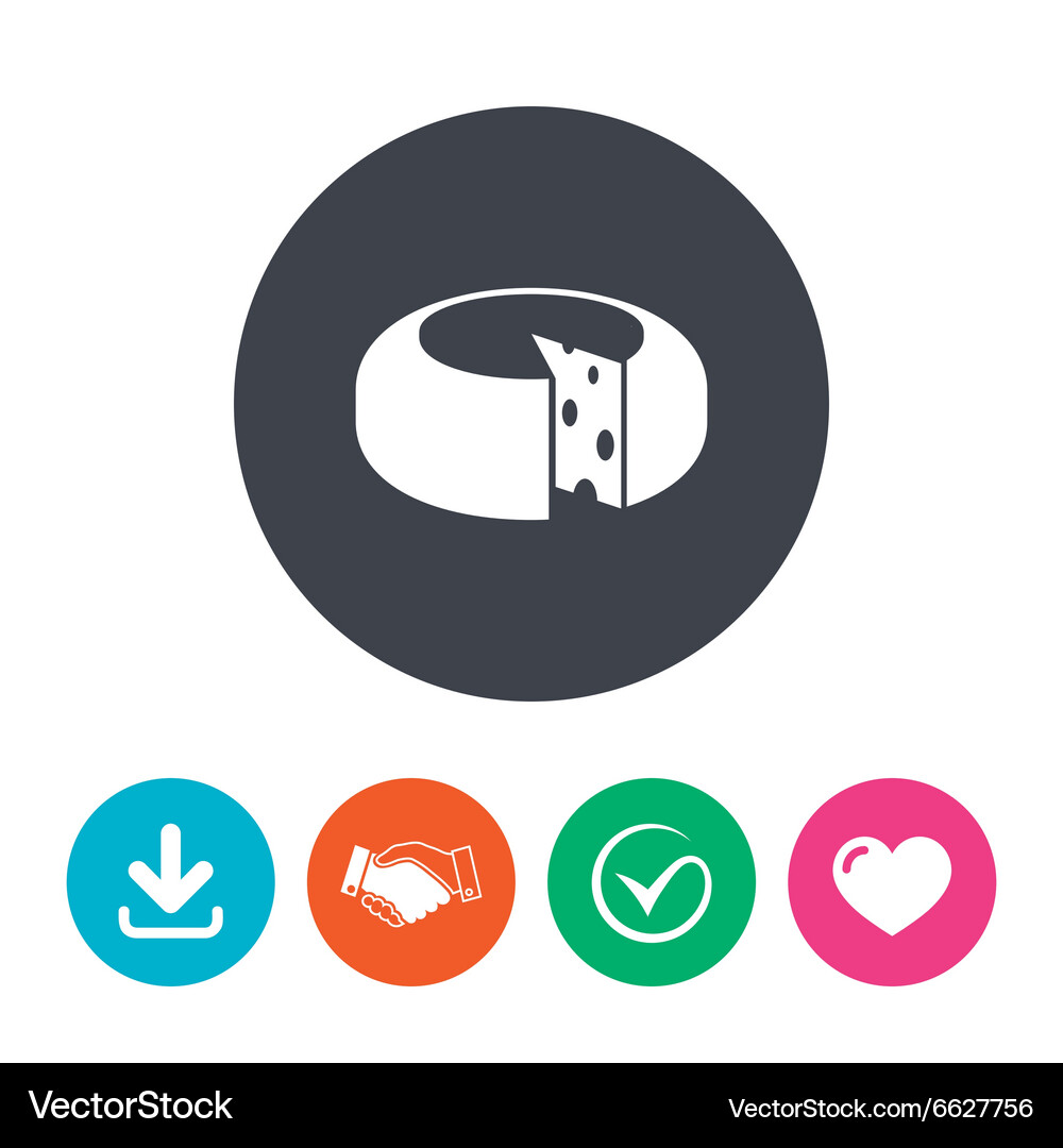 Cheese wheel sign icon sliced Royalty Free Vector Image