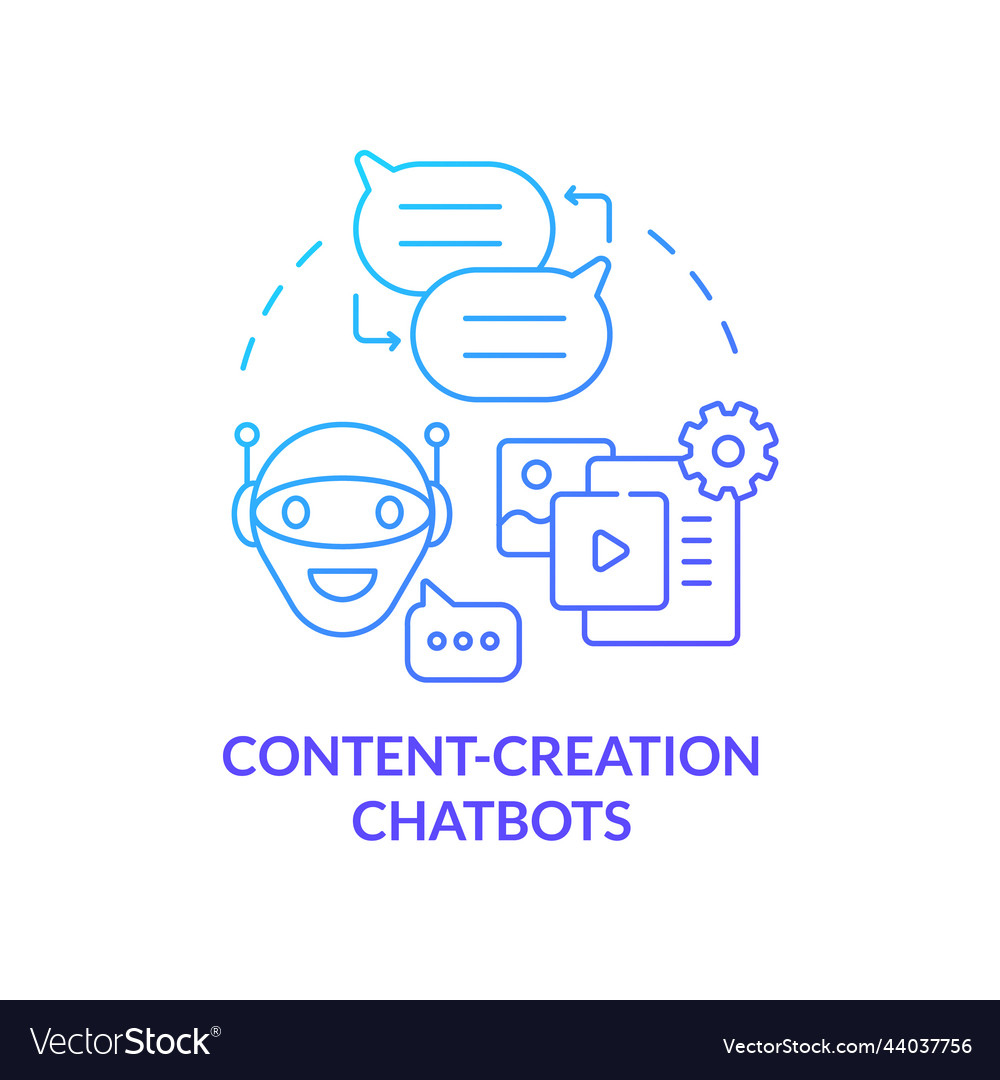 Content creation chatbots blue gradient concept Vector Image