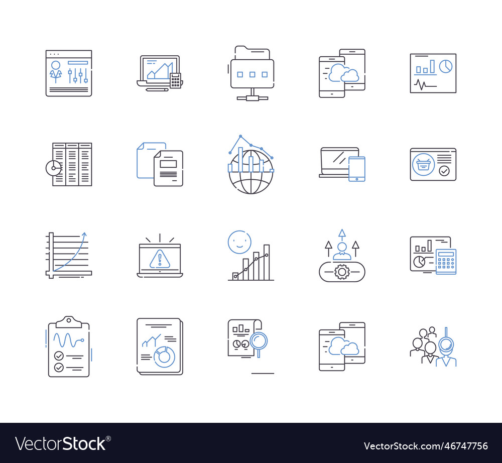 Data and cloud outline icons collection Royalty Free Vector Data and cloud outline icons collection Royalty Free Vector