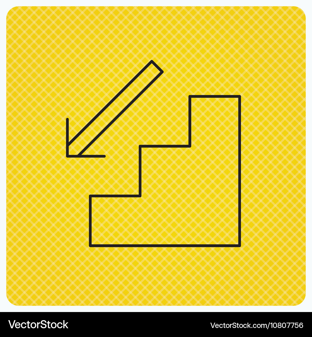 Downstairs icon direction arrow sign Royalty Free Vector