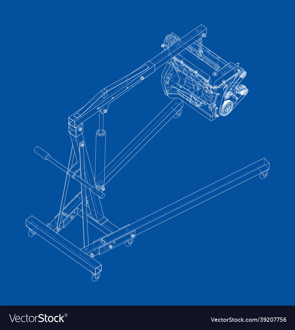 Engine hoist with Royalty Free Vector Image - VectorStock