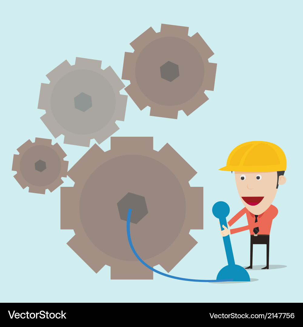 Engineer and gear mechanic Royalty Free Vector Image