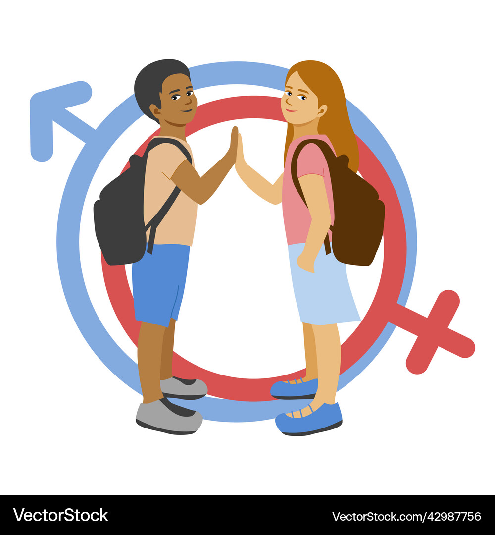 Equal opportunities in education for boys Vector Image