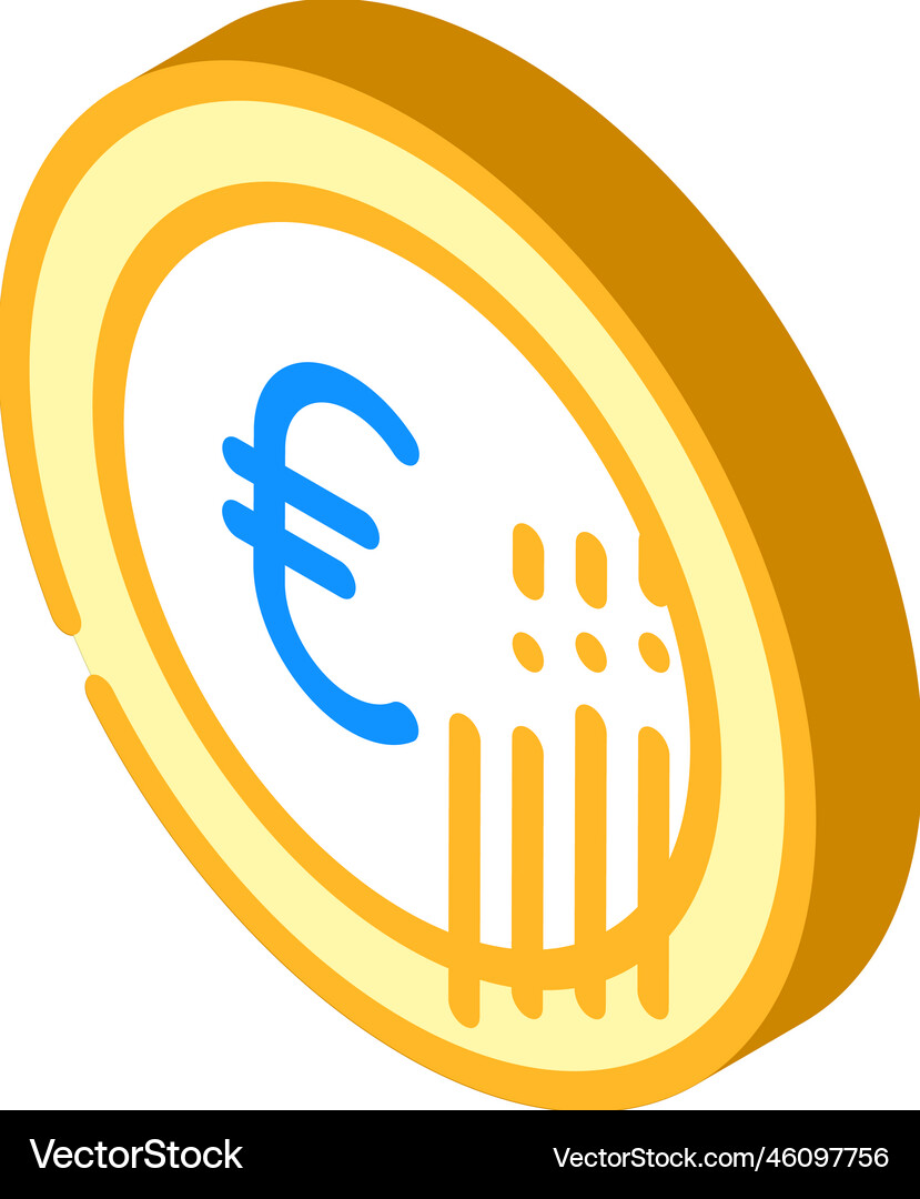 Euro coin isometric icon Royalty Free Vector Image