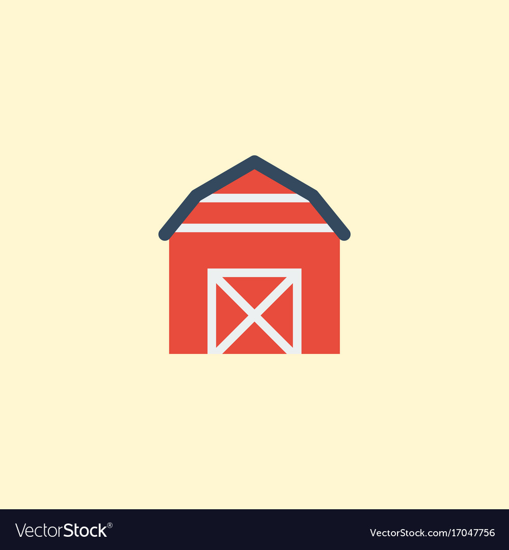 Flat icon barn element Royalty Free Vector Image