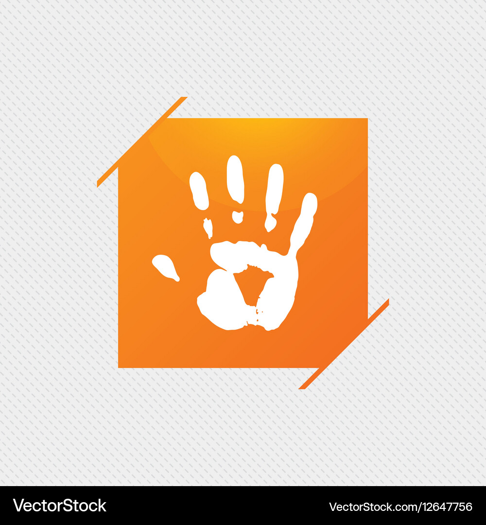 Hand print sign icon stop symbol Royalty Free Vector Image