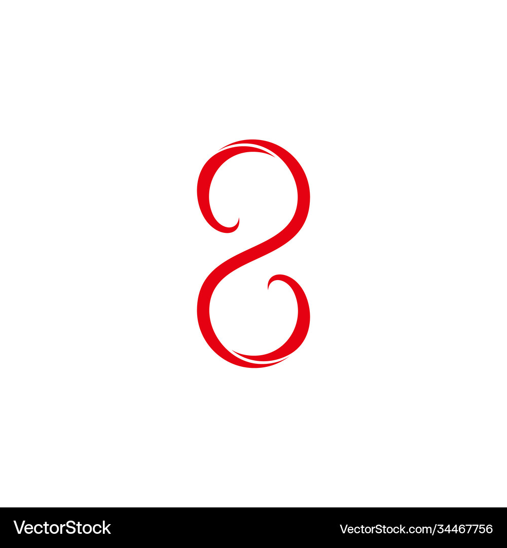 Number 8 infinity waves ribbon curves geometric Vector Image