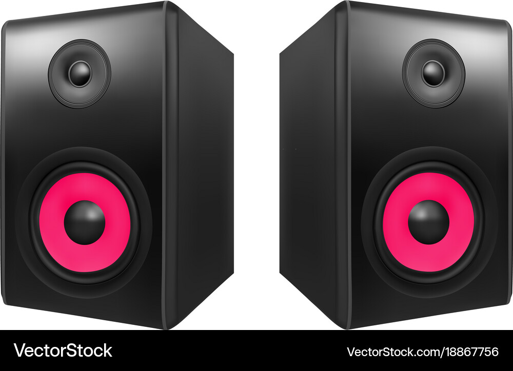 Photo realistic audio speakers Royalty Free Vector Image