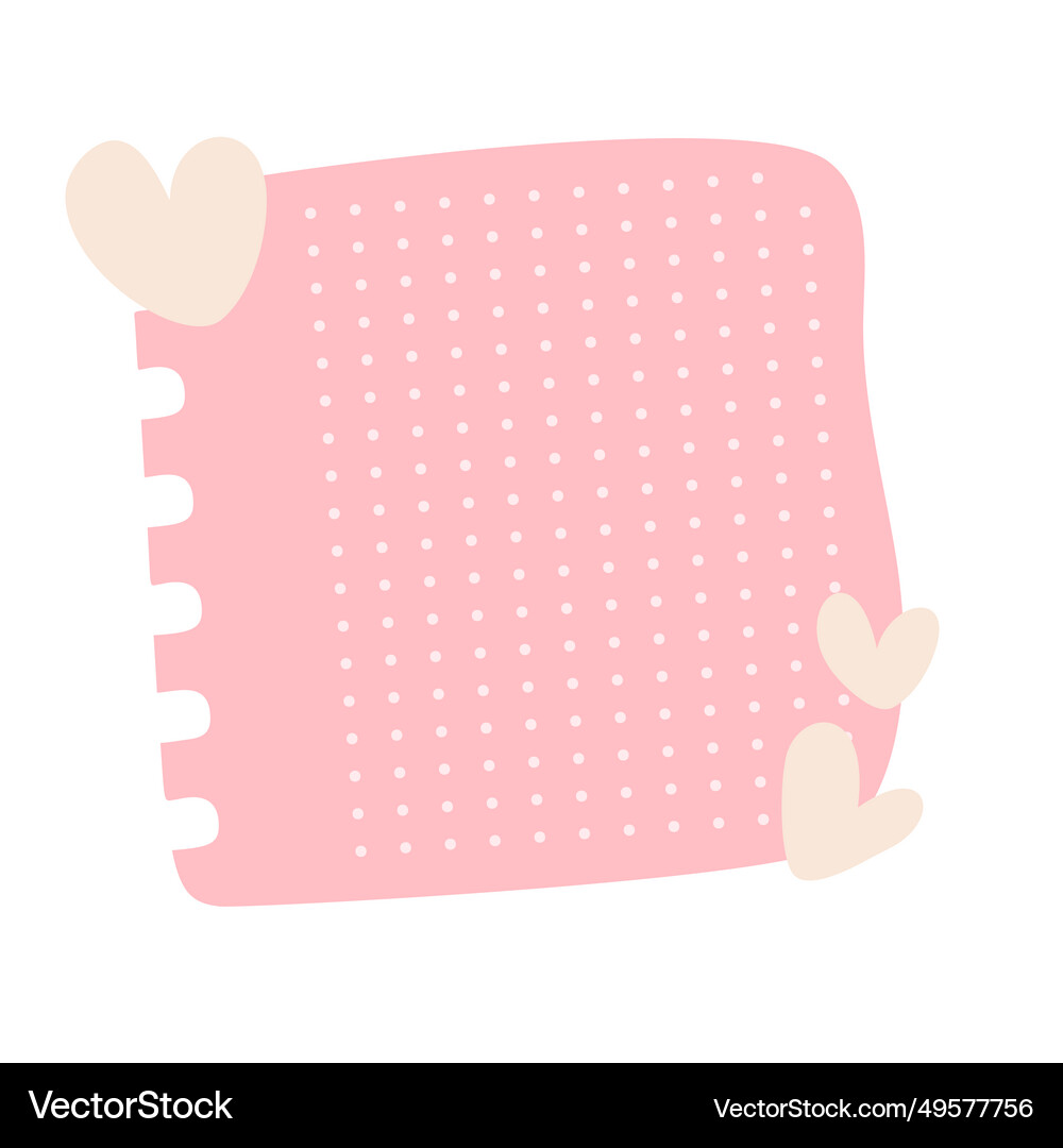 Pink note paper post with hearts love romantic Vector Image