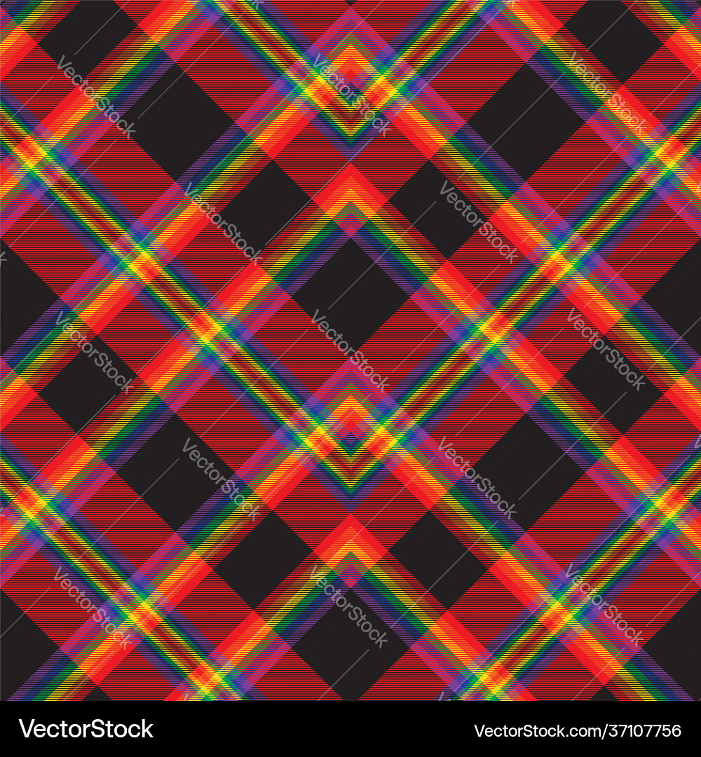 Rainbow chevron plaid tartan textured seamless Vector Image