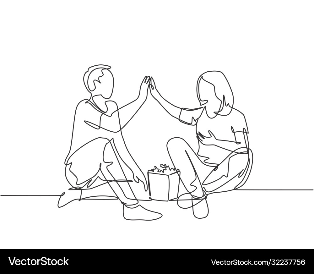 Romantic relationship concept one line drawing of Vector Image