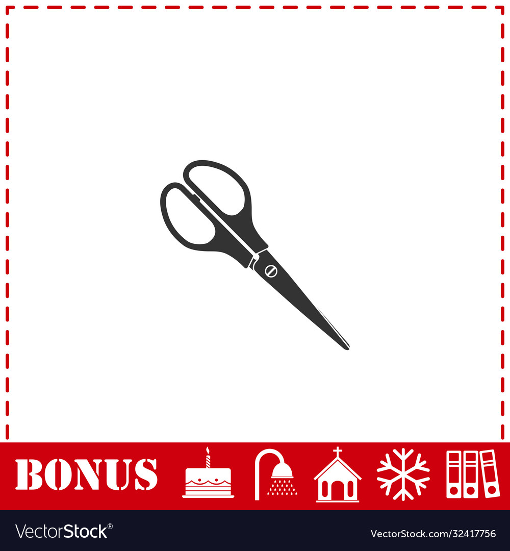 Scissors icon flat Royalty Free Vector Image - VectorStock