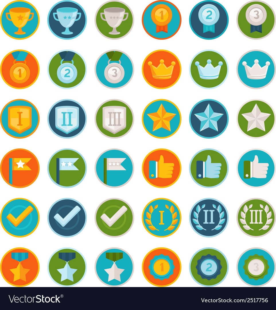 Set of 36 flat gamification icons Royalty Free Vector Image Set of 36 flat gamification icons Royalty Free Vector Image