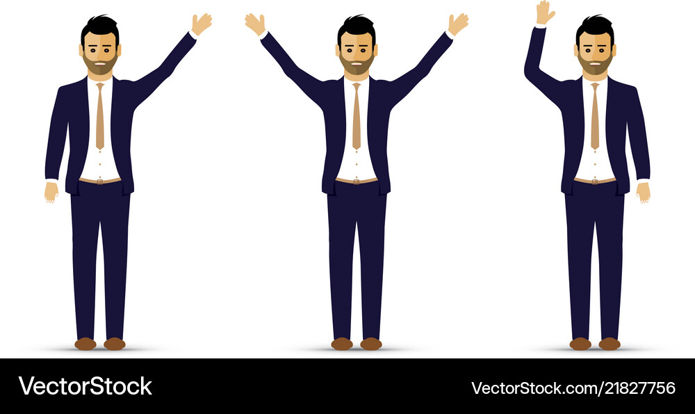 Set of three men in suits Royalty Free Vector Image