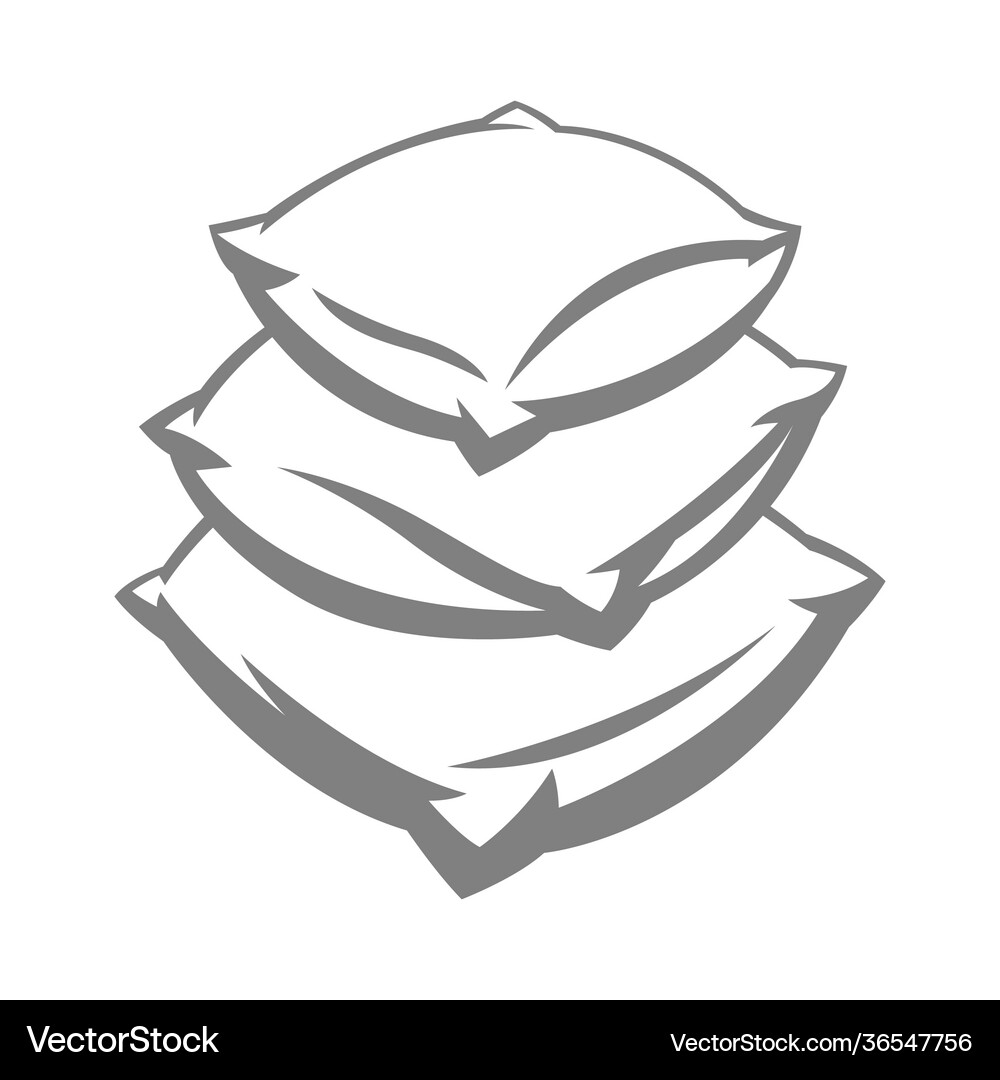 Soft pillow stack Royalty Free Vector Image - VectorStock