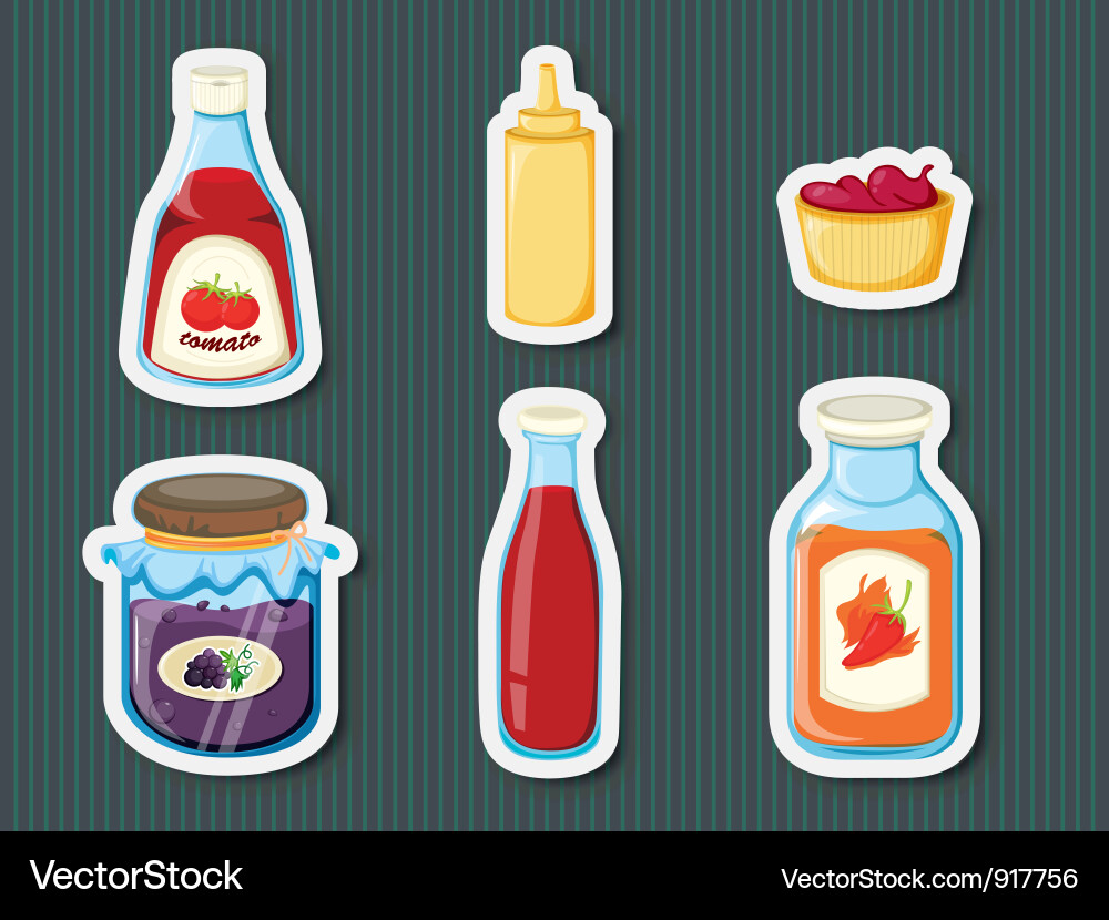 Sticker series of containers Royalty Free Vector Image