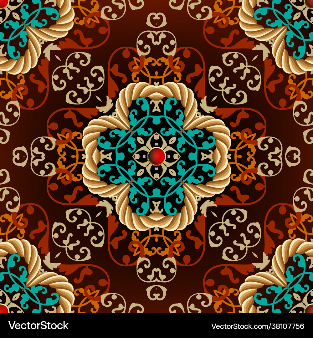 Textured floral seamless pattern vintage ethnic Vector Image
