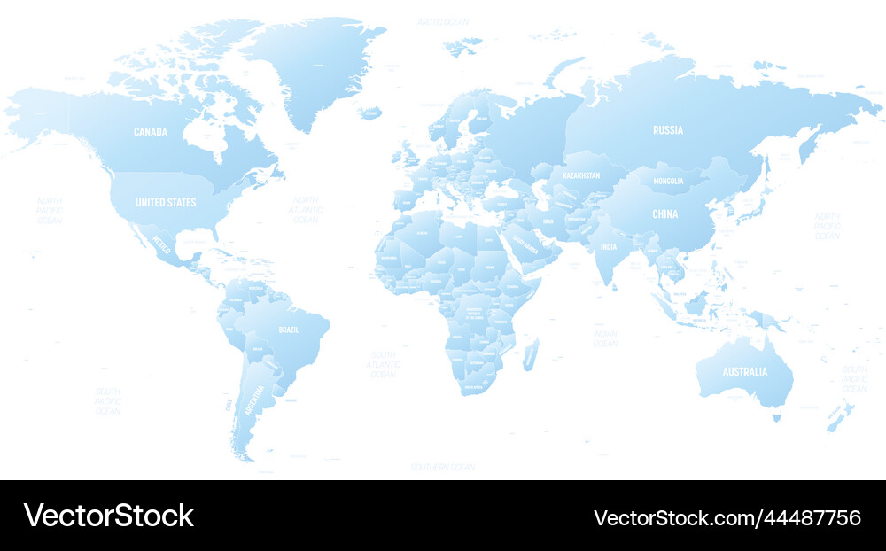 World map detailed political map with lables Vector Image