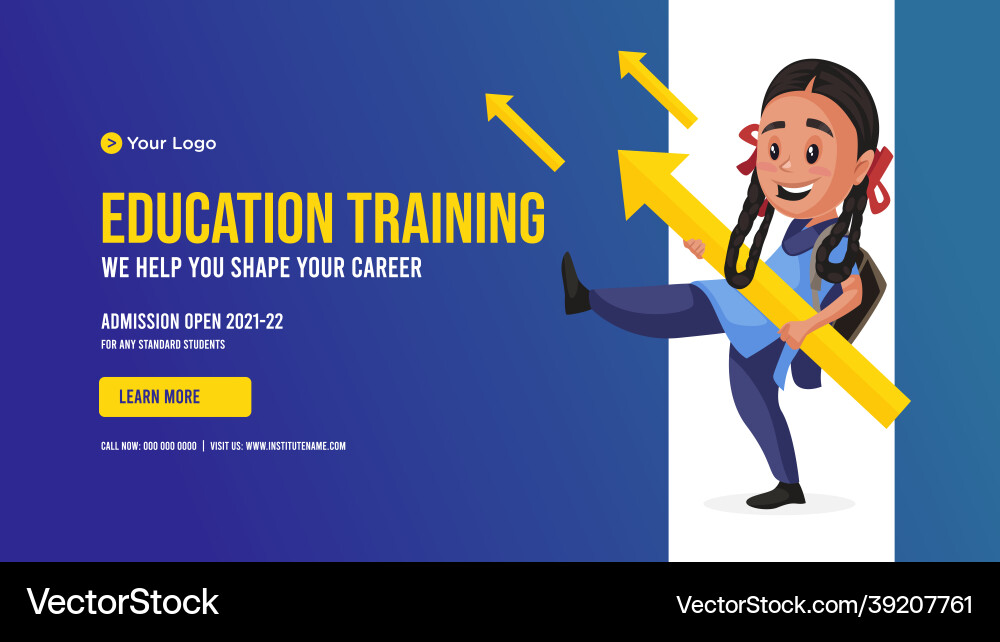 Banner design of education training Royalty Free Vector