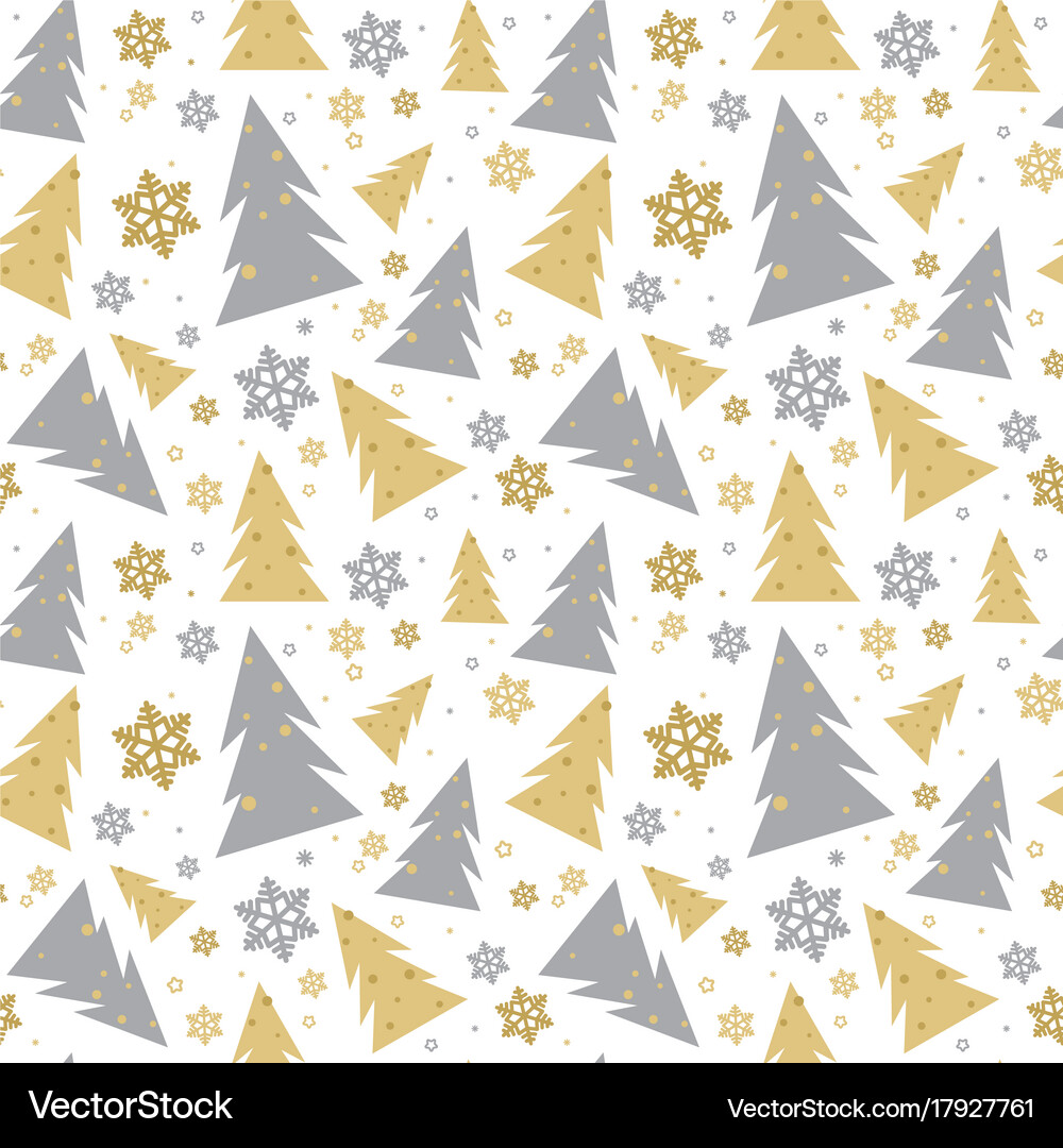 Christmas seamless pattern pine tree winter Vector Image