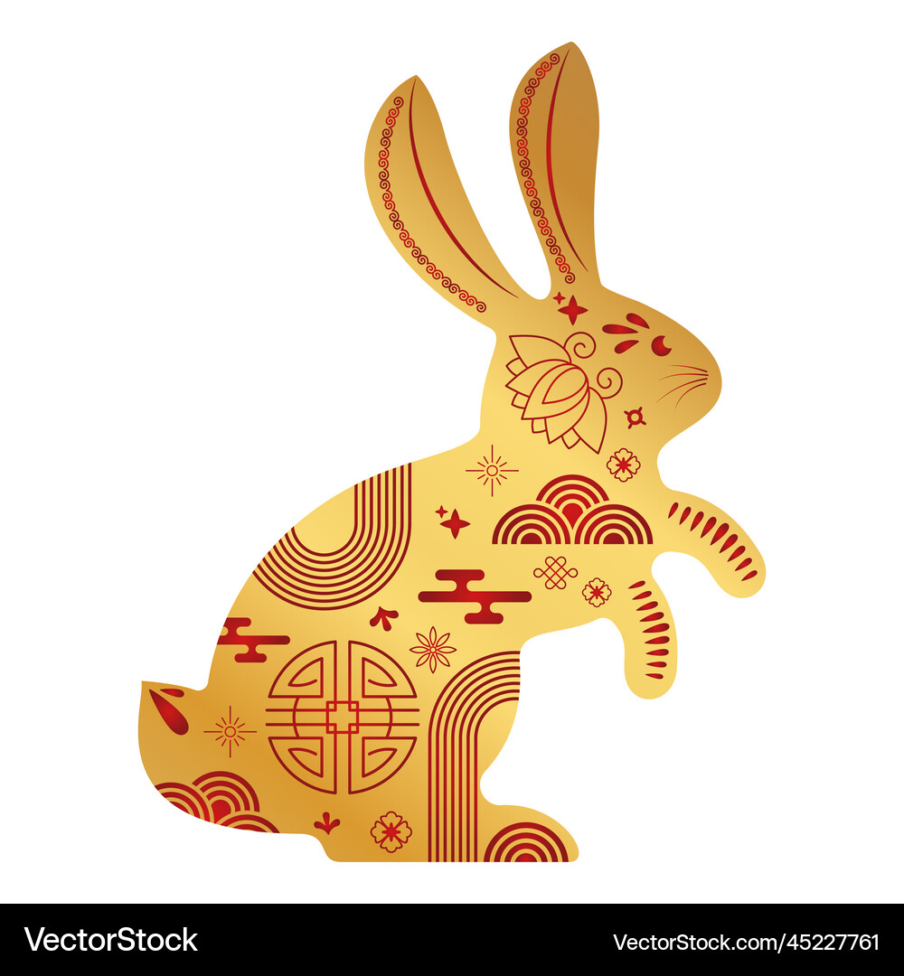 Cute bunny silhouette rabbit icon zodiac animals Vector Image