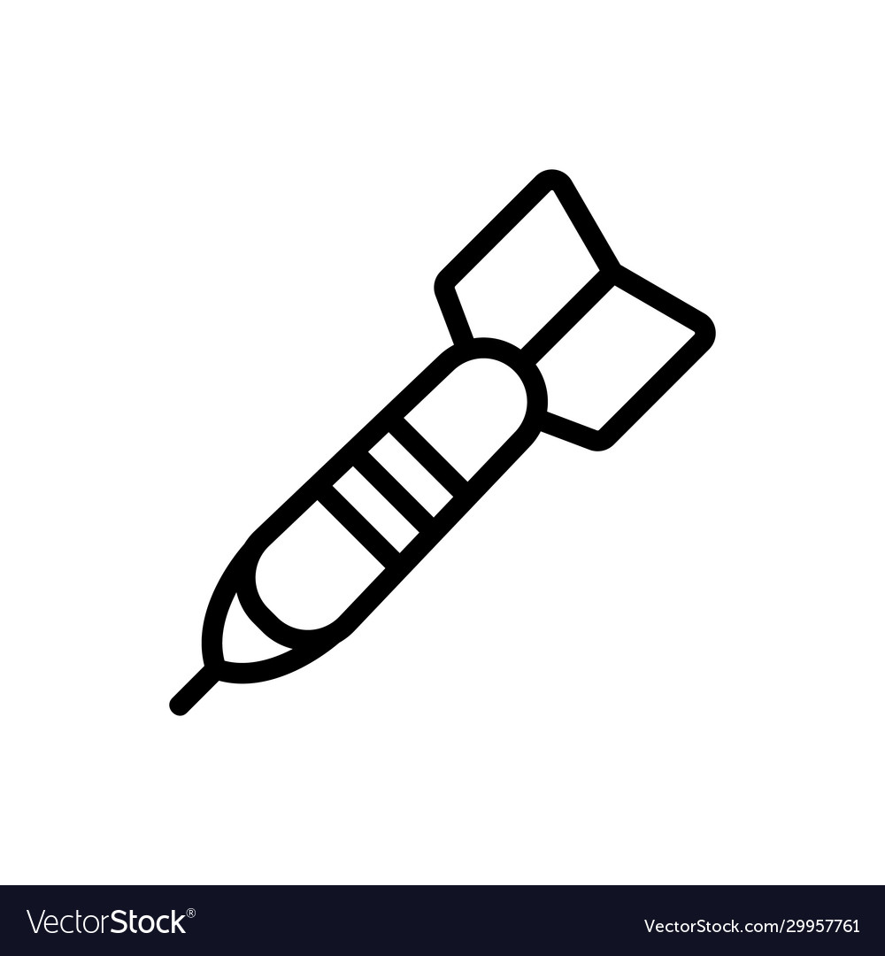 Dart icon isolated contour symbol Royalty Free Vector Image