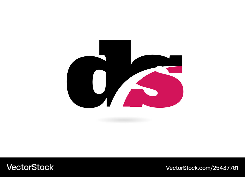 Ds d s pink and black alphabet letter combination Vector Image