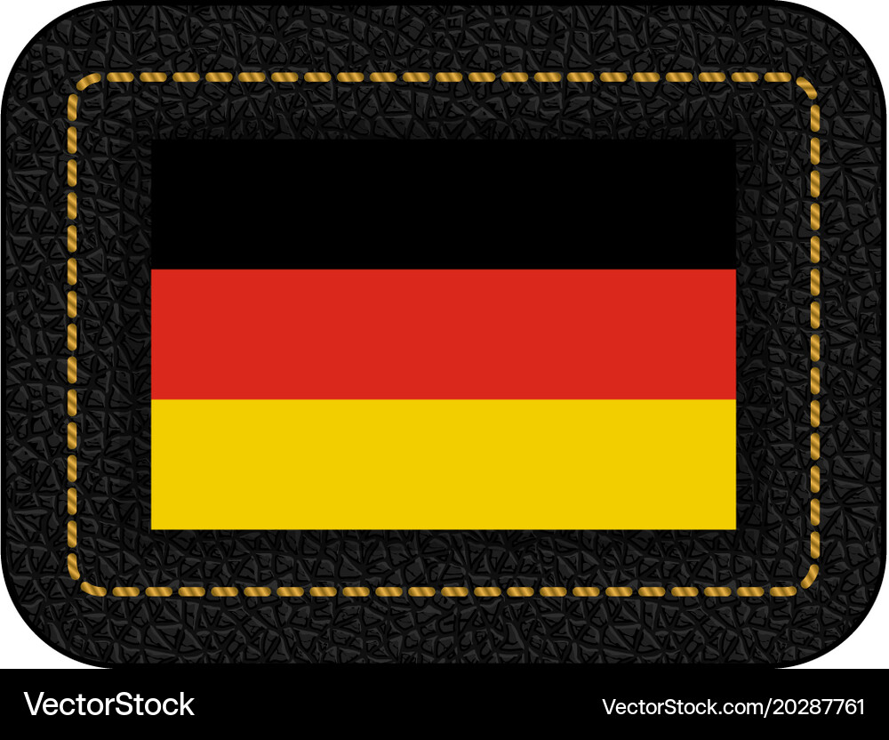 Flag of germany icon on black leather backdrop Vector Image