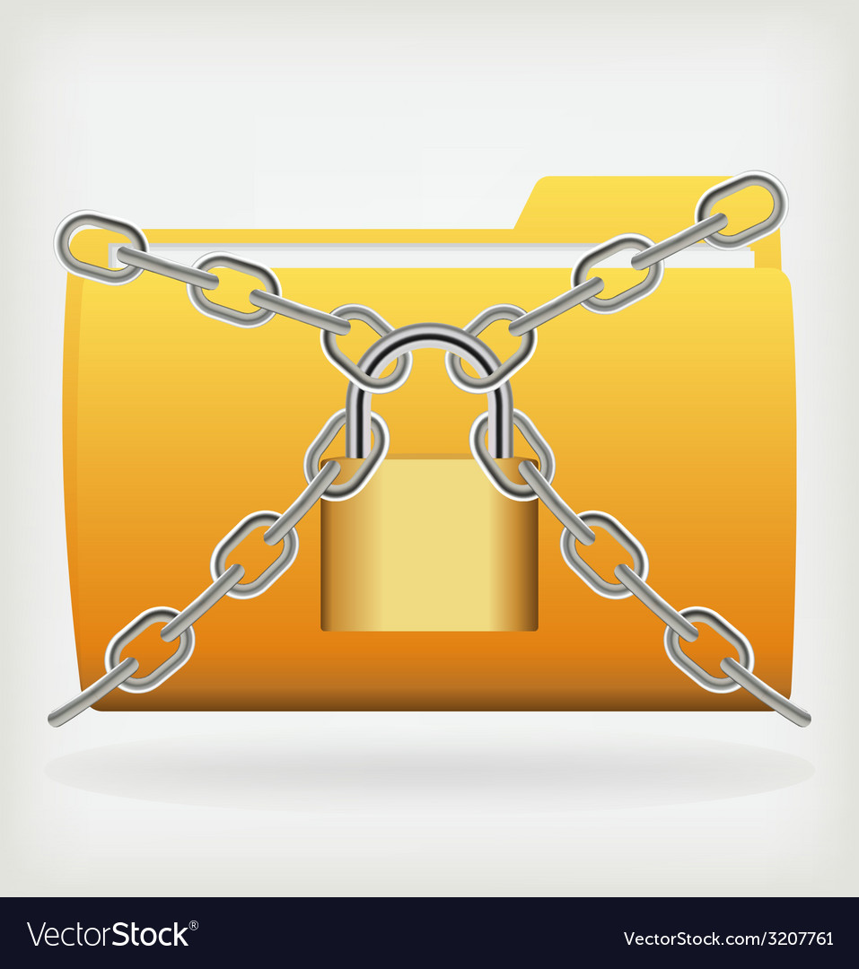 Folder locked by chains Royalty Free Vector Image