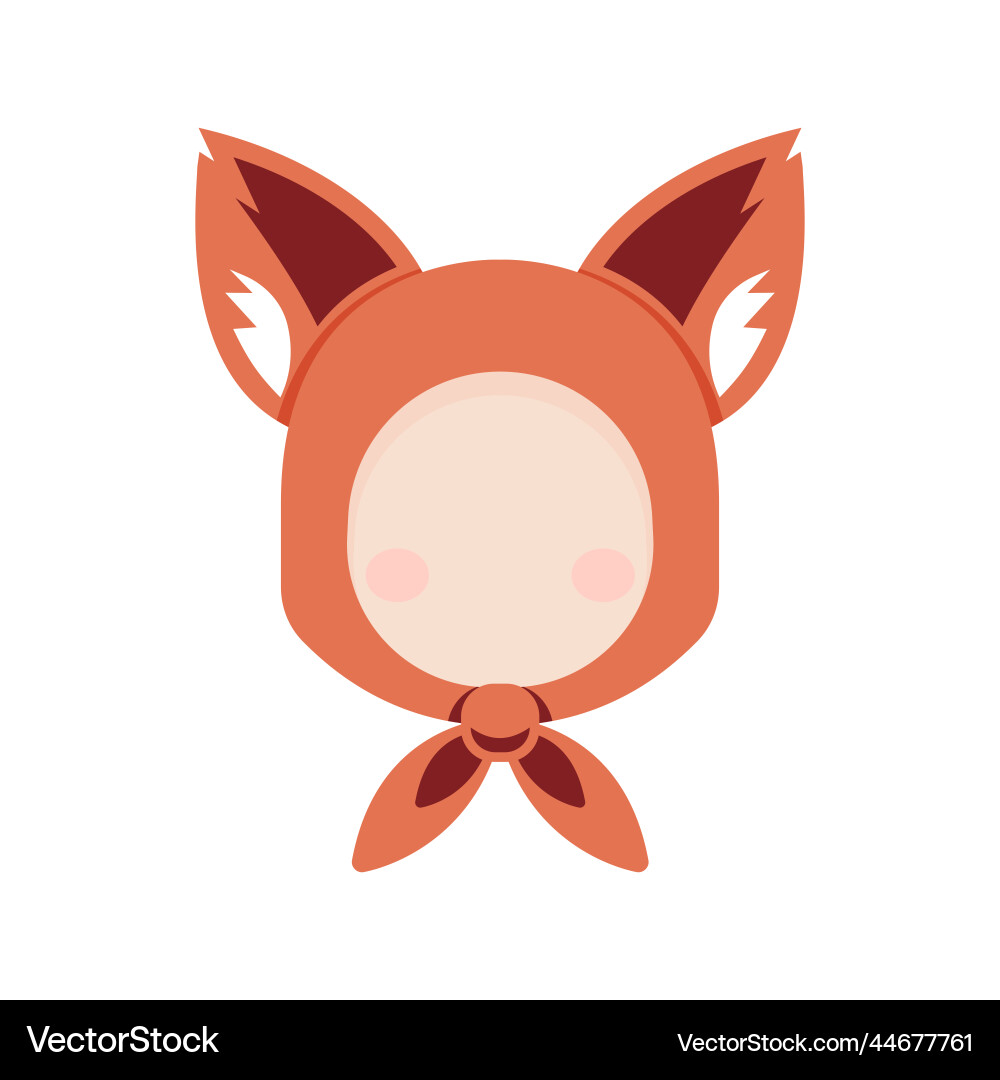 Fox ear face hoodie head icon on a white Vector Image