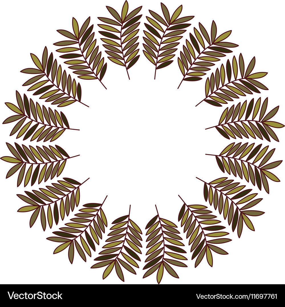 Isolated leaves crown decoration design Royalty Free Vector