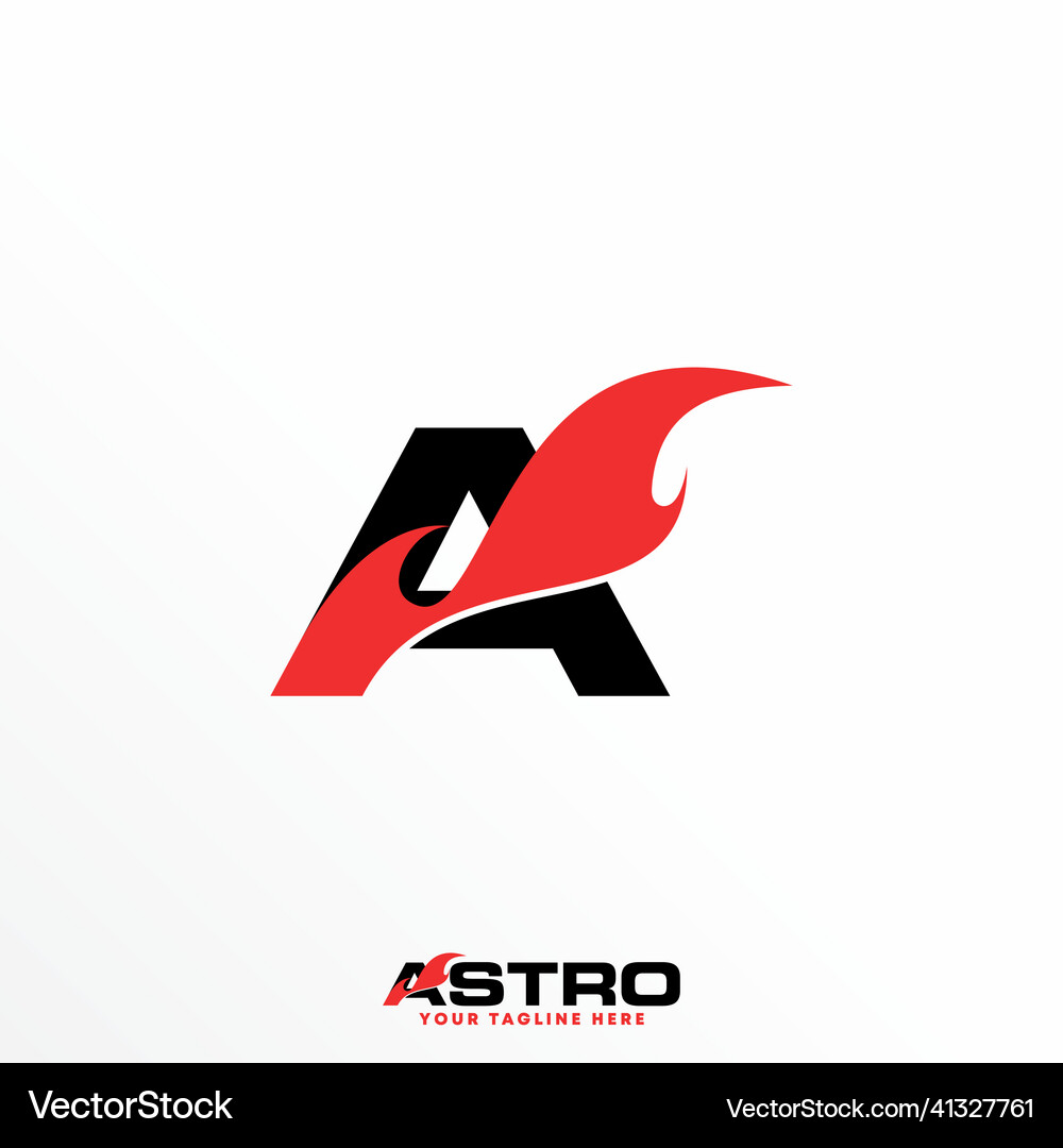 Letter a and fire logo free stock flame Royalty Free Vector