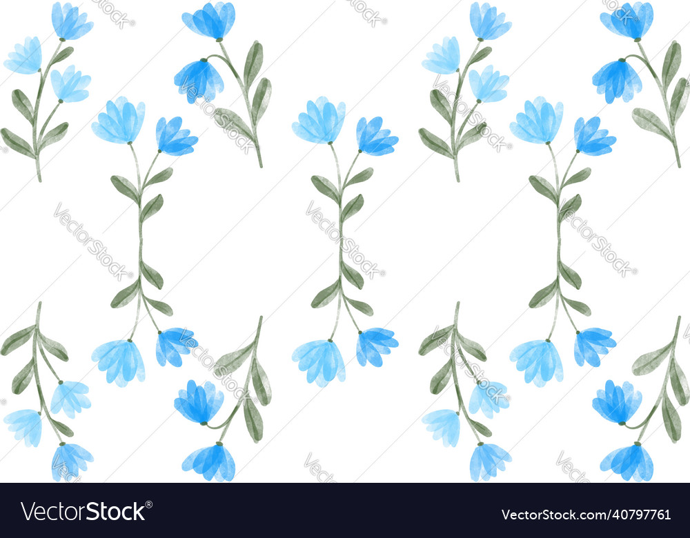 Light blue flowers pattern Royalty Free Vector Image
