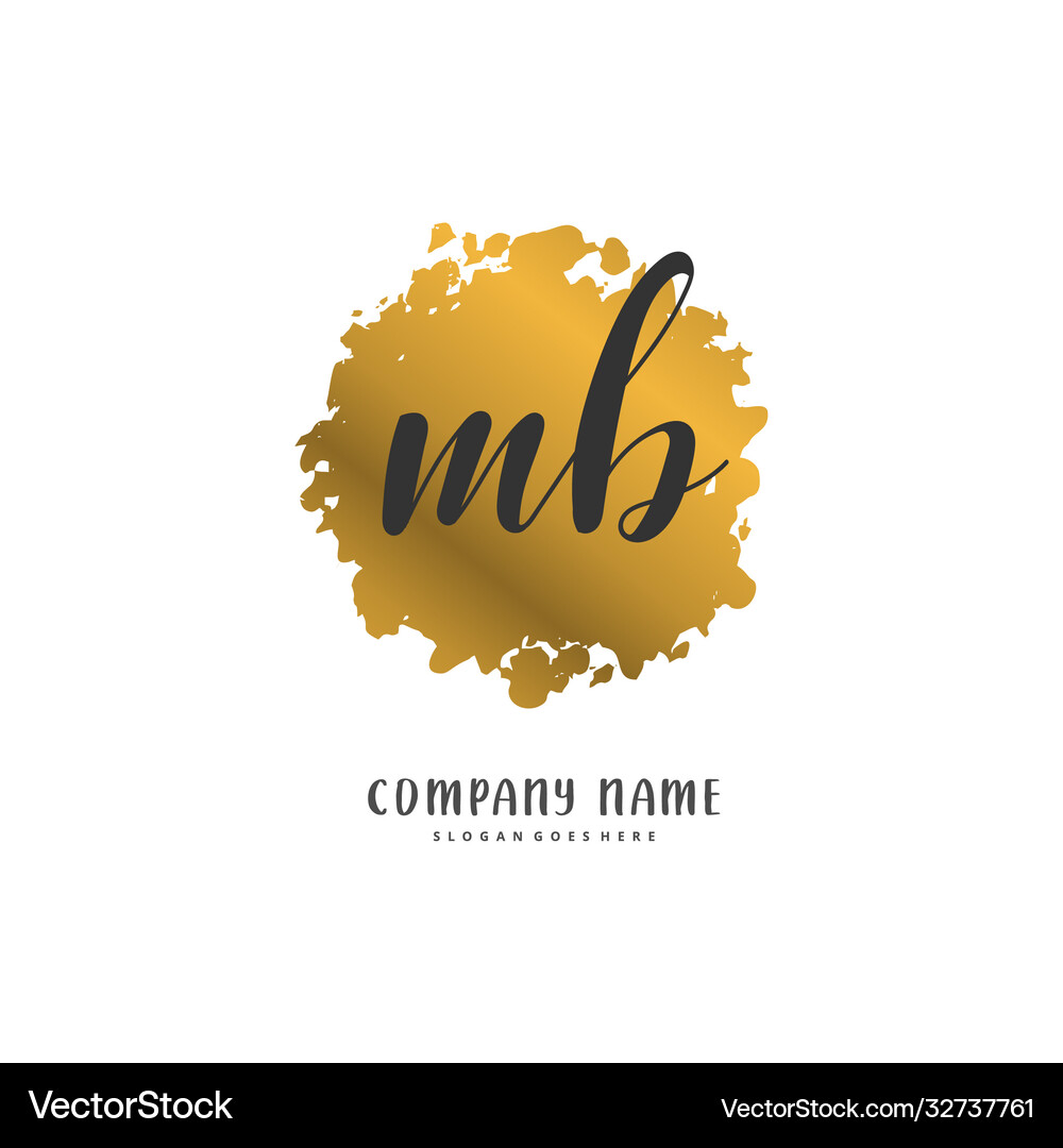 M b mb initial handwriting and signature logo Vector Image