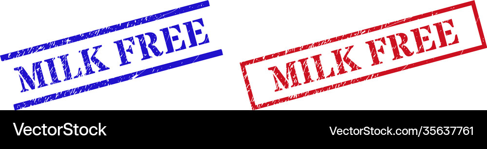 Milk free grunge rubber stamp watermarks Vector Image