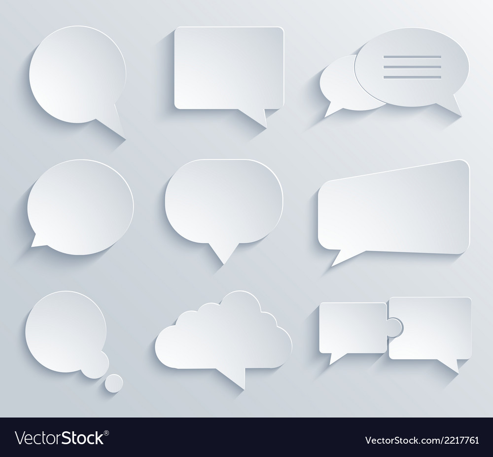 Modern bubble speech icons set Royalty Free Vector Image