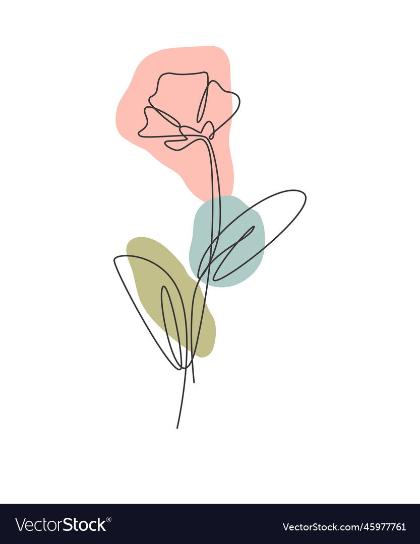 One continuous line drawing beautiful abstract Vector Image