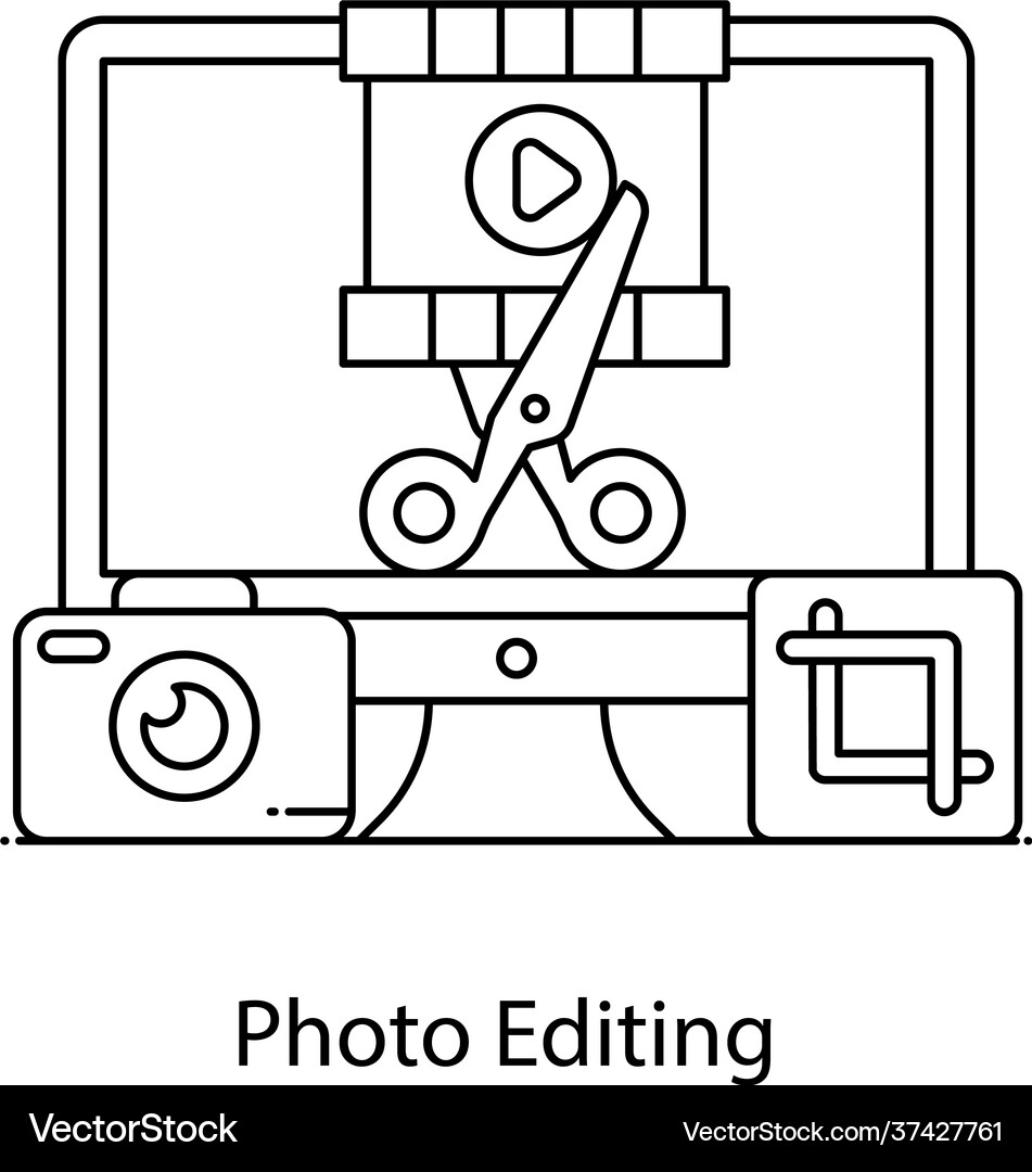 Photo editing Royalty Free Vector Image - VectorStock