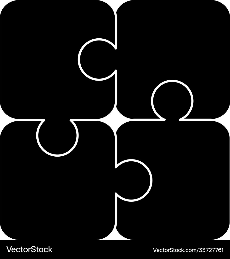 Puzzles jigsaw pieces strategy pictograph Vector Image
