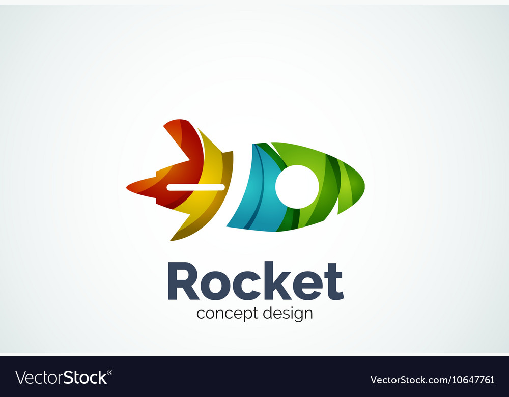 Rocket logo template Royalty Free Vector Image