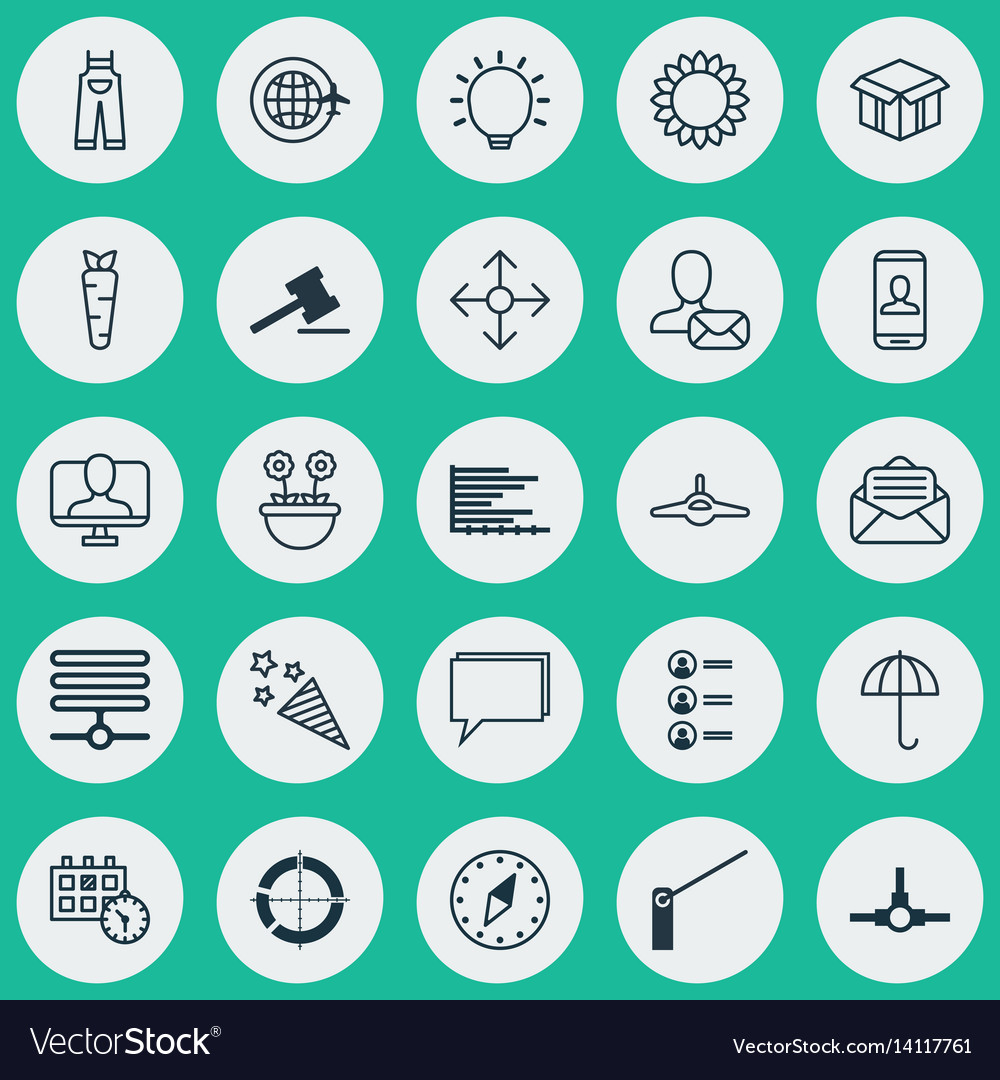Set of 25 universal editable icons can be used Vector Image