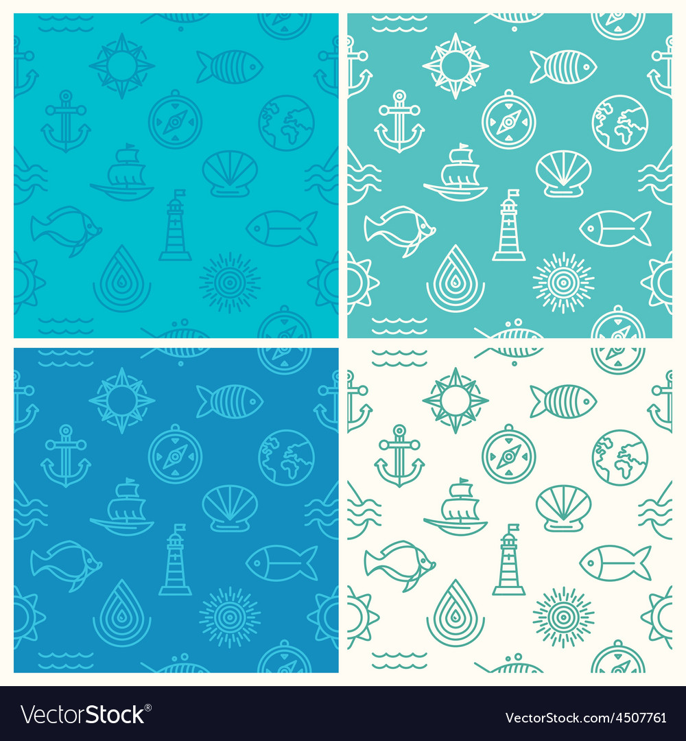 Set seamless patterns Royalty Free Vector Image