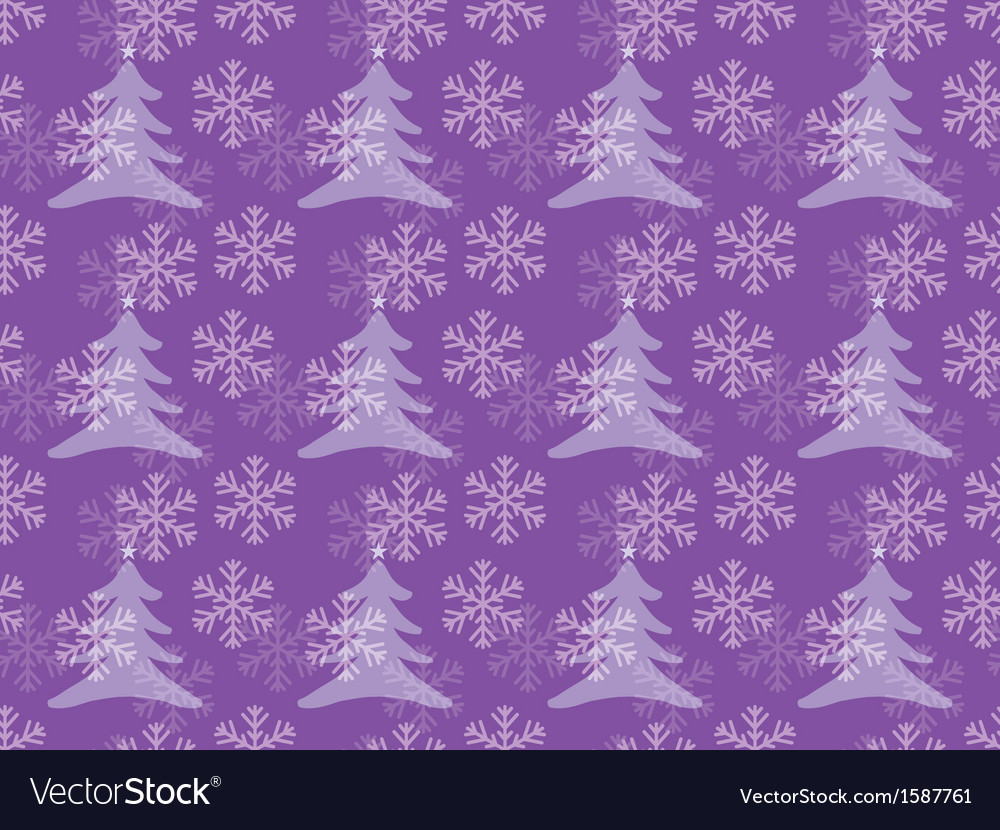 Snowflakes pattern with christmas trees Royalty Free Vector