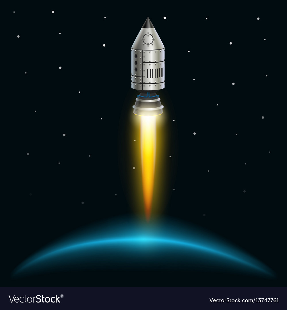 Space rocket launch Royalty Free Vector Image - VectorStock