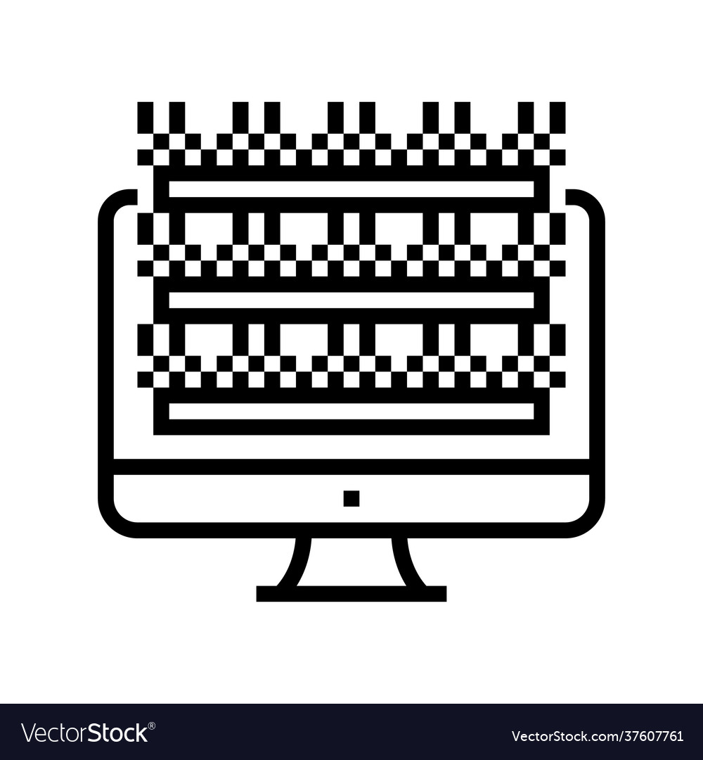 Testing computer screen semiconductor Royalty Free Vector