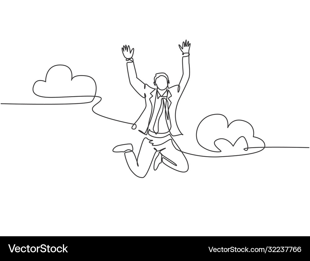 Business celebration concept one line drawing Vector Image